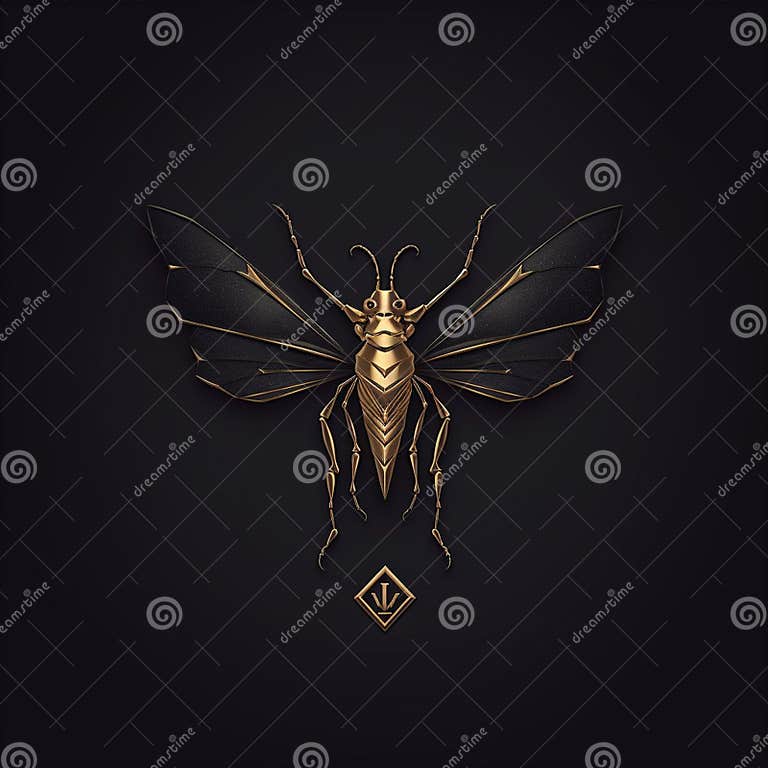 Simple Luxury Praying Mantis Logo Stock Illustration - Illustration of ...