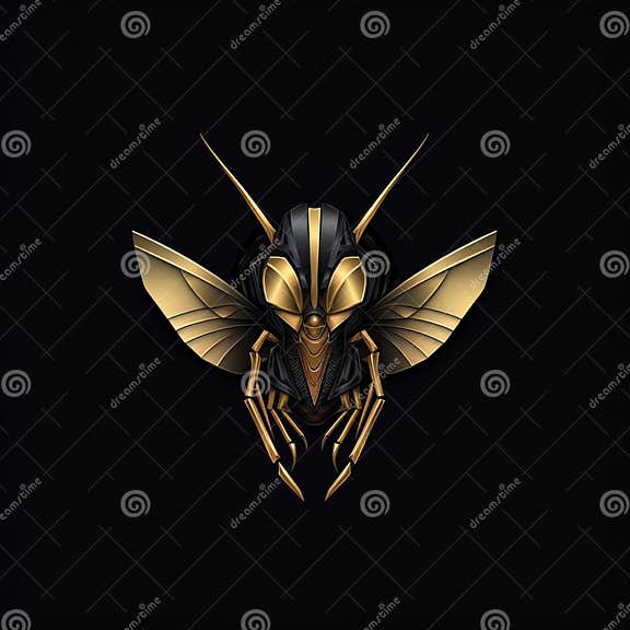 Simple Luxury Praying Mantis Logo Stock Illustration - Illustration of ...