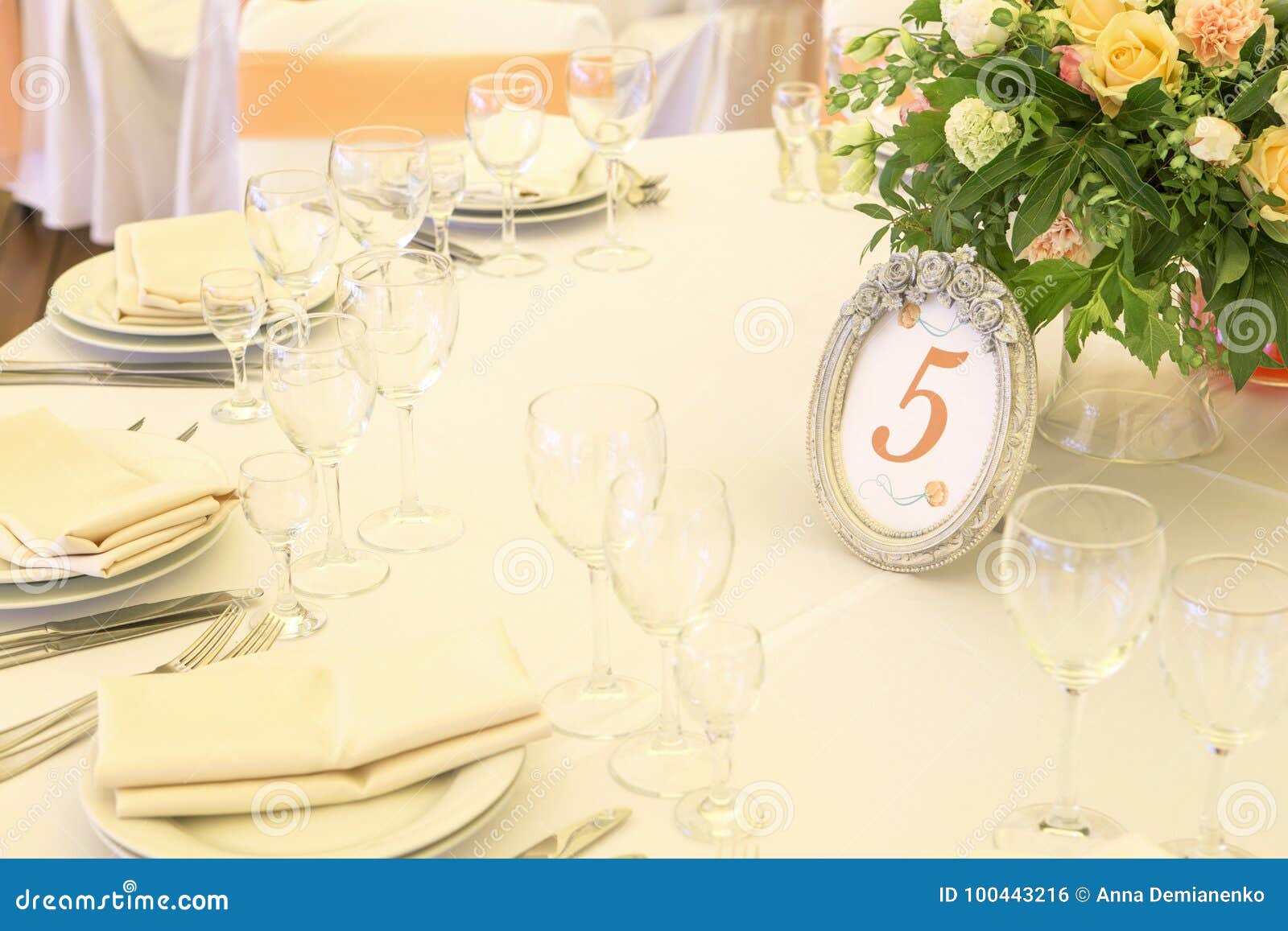 Simple but Luxury Rich Table Setting for a Wedding Celebration I Stock ...