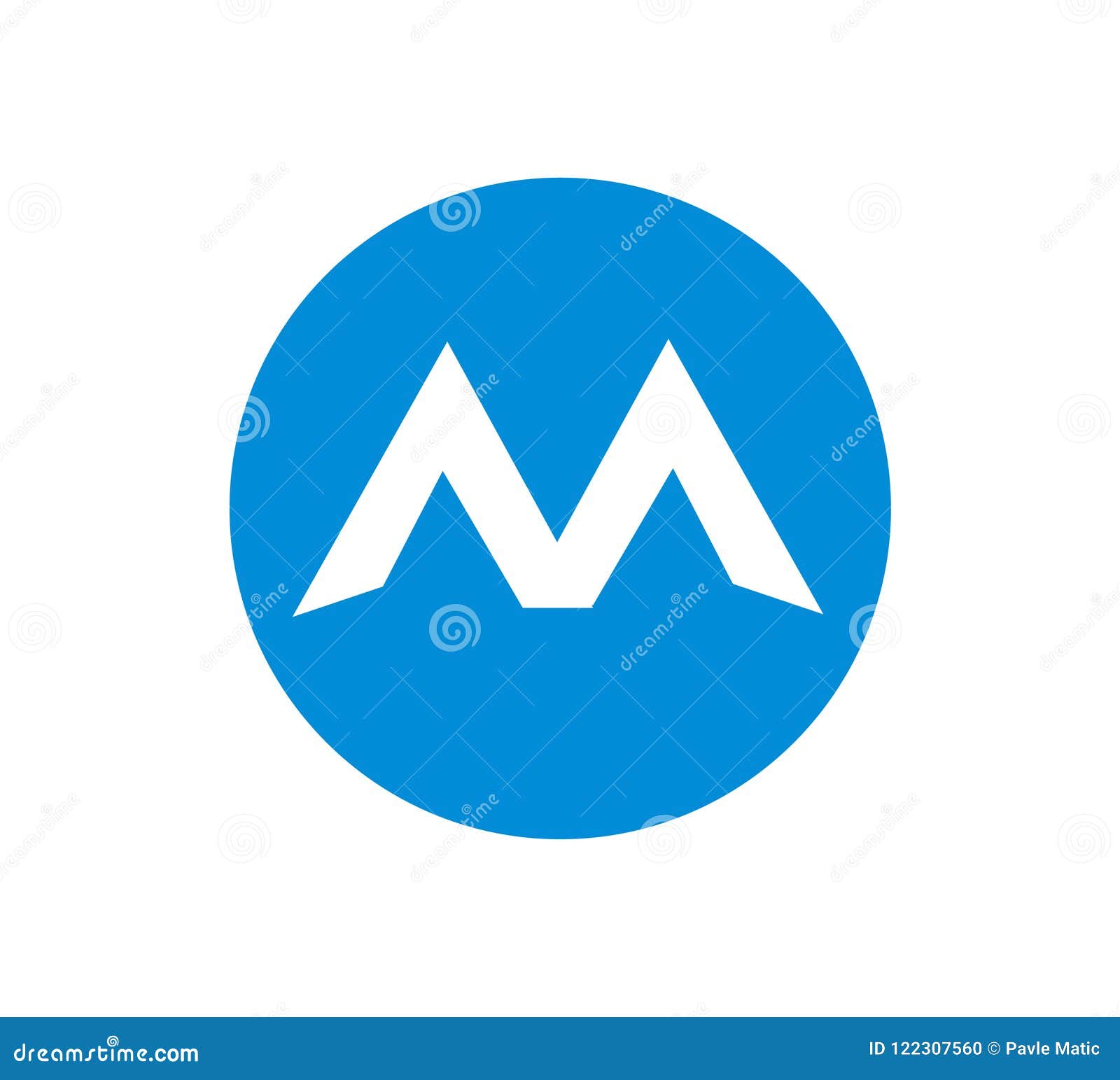 Simple M letter in circle stock illustration. Illustration of fortune ...