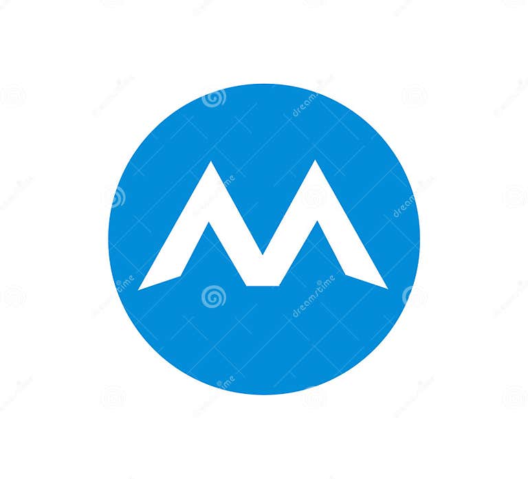 Simple M letter in circle stock illustration. Illustration of fortune ...