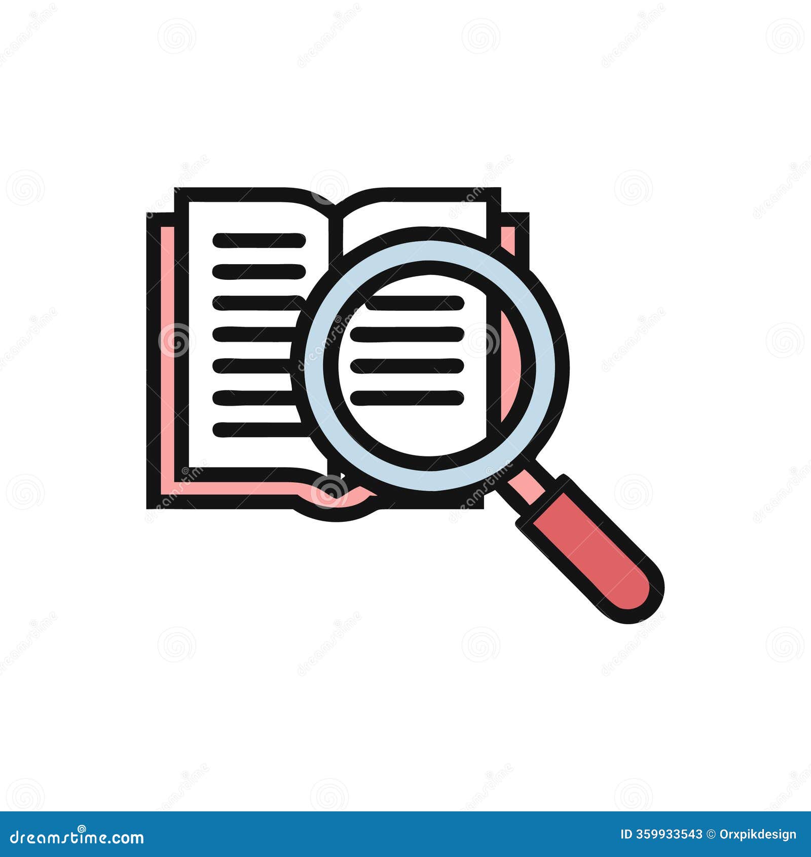 Simple Magnifying Glass Design With Circular Lens And Straight Handle ...