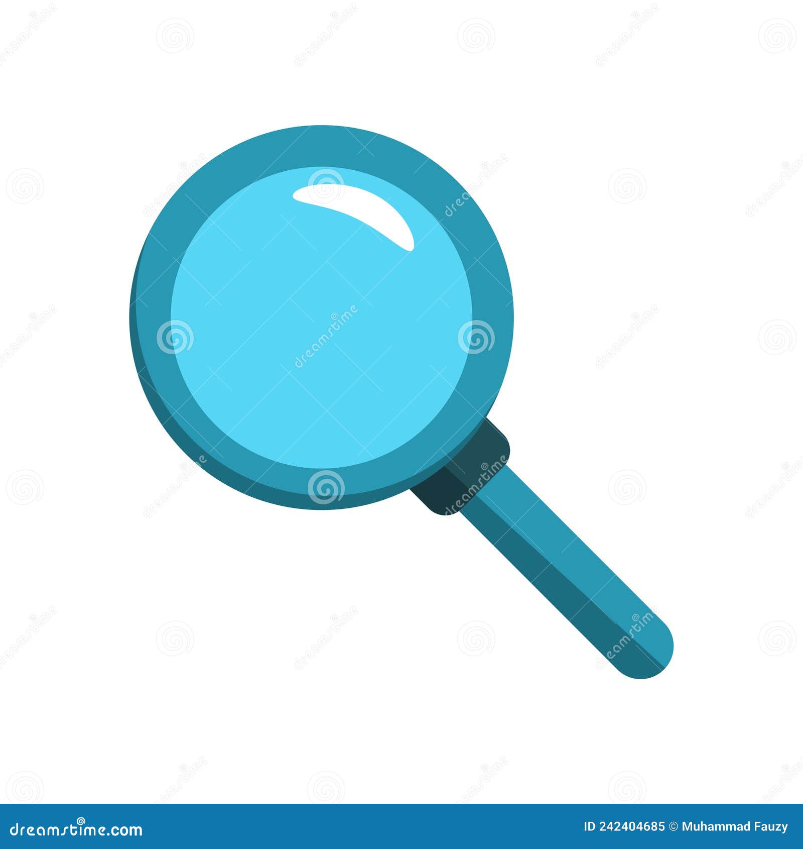 Simple Magnifying Glass Analyzing Scaning Source Binary Code. Vector ...