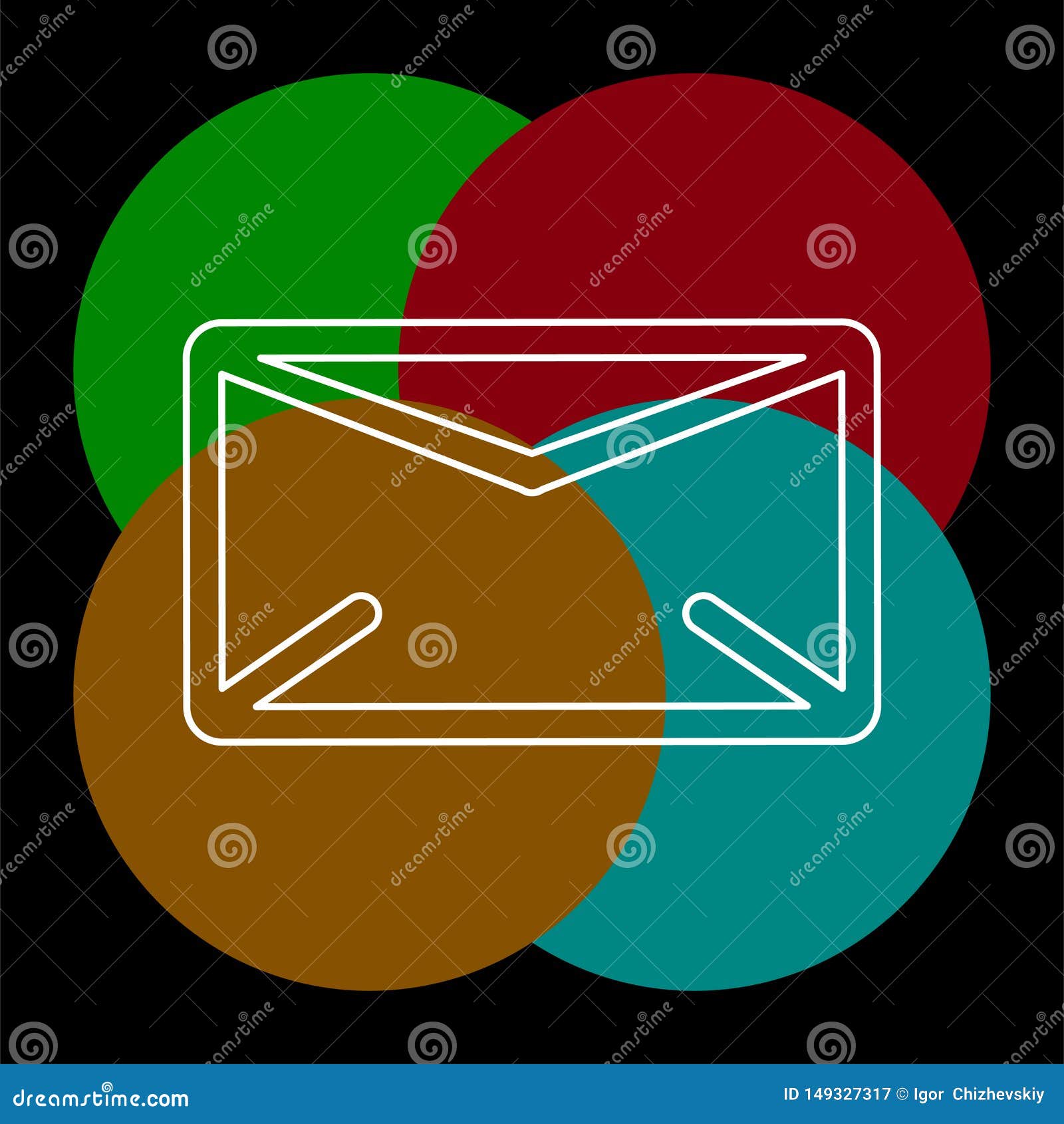 Mail vector icon stock vector. Illustration of message - 149327317