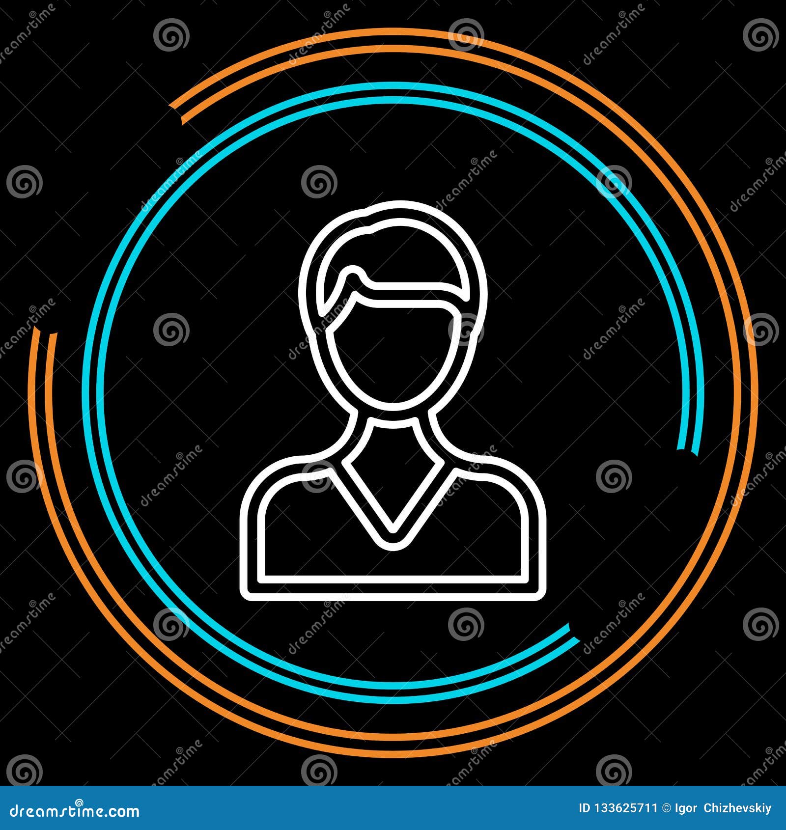 Simple Male Avatar Thin Line Vector Icon Stock Vector - Illustration of ...