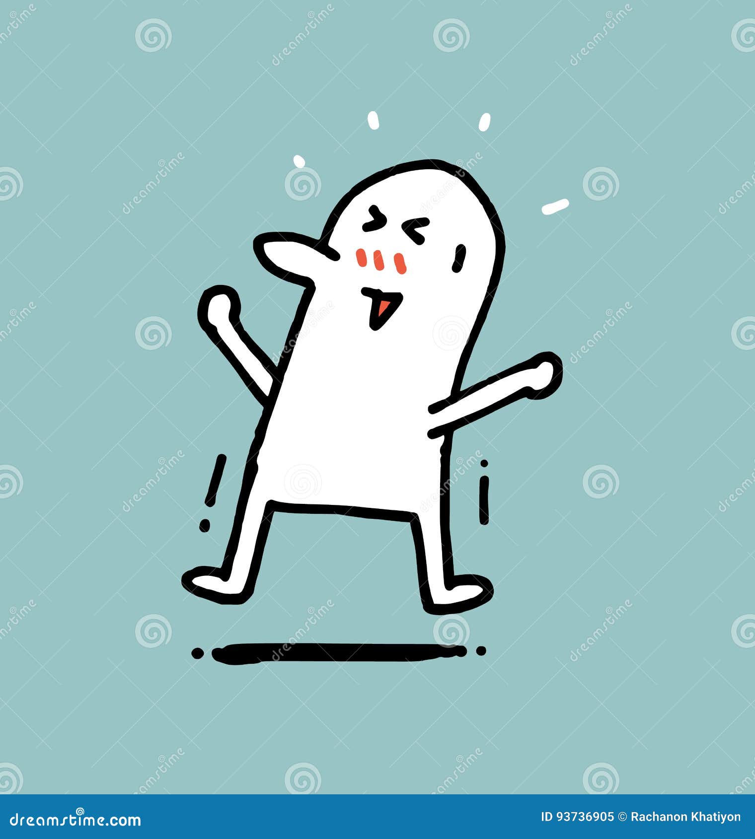 Simple man is happy. stock illustration. Illustration of male - 93736905