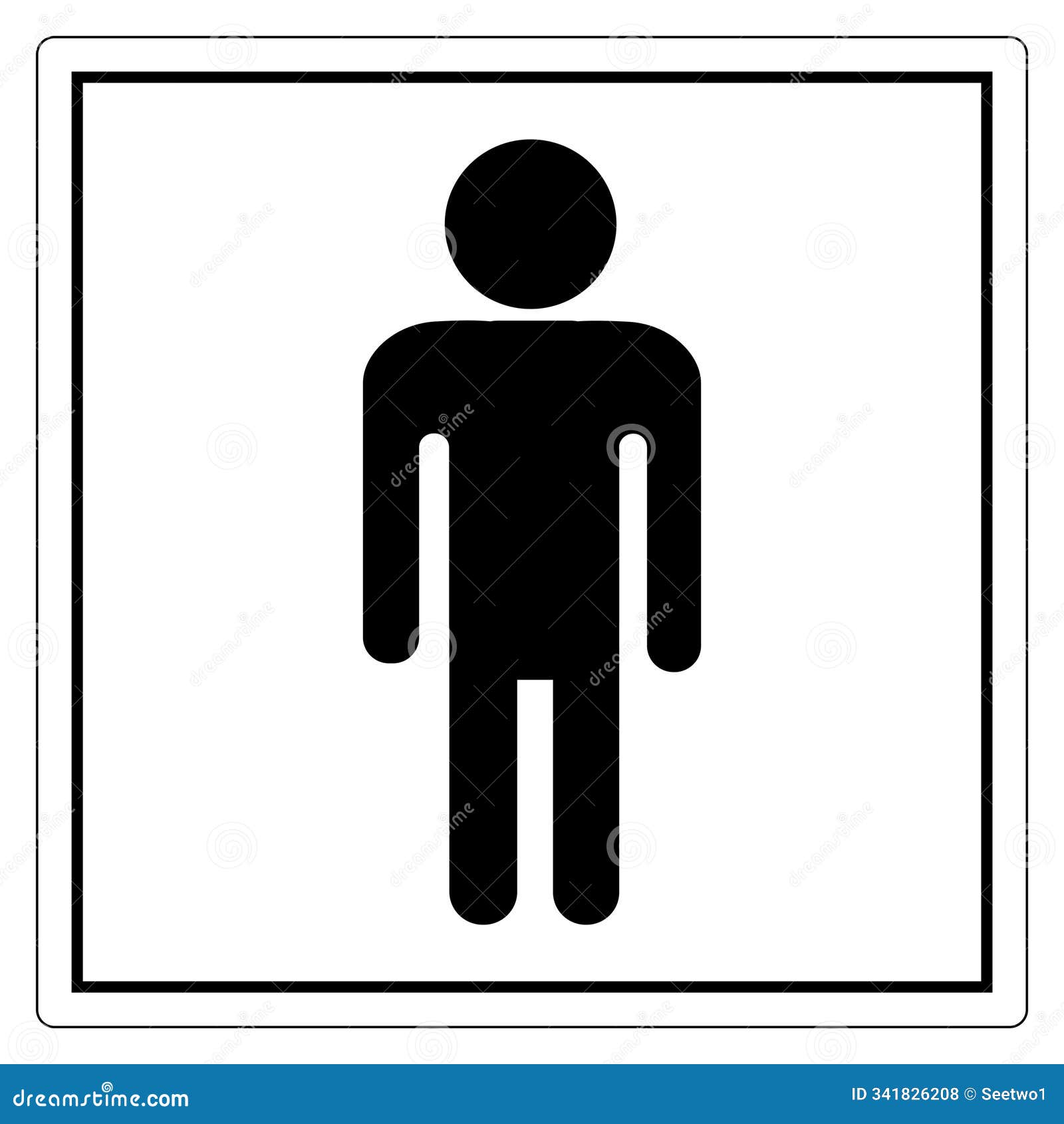 Simple Man Icon in Black and White Design Stock Vector - Illustration ...