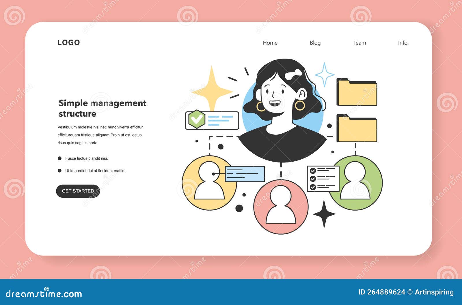Simple Management Structure of Small Business Web Banner or Landing ...