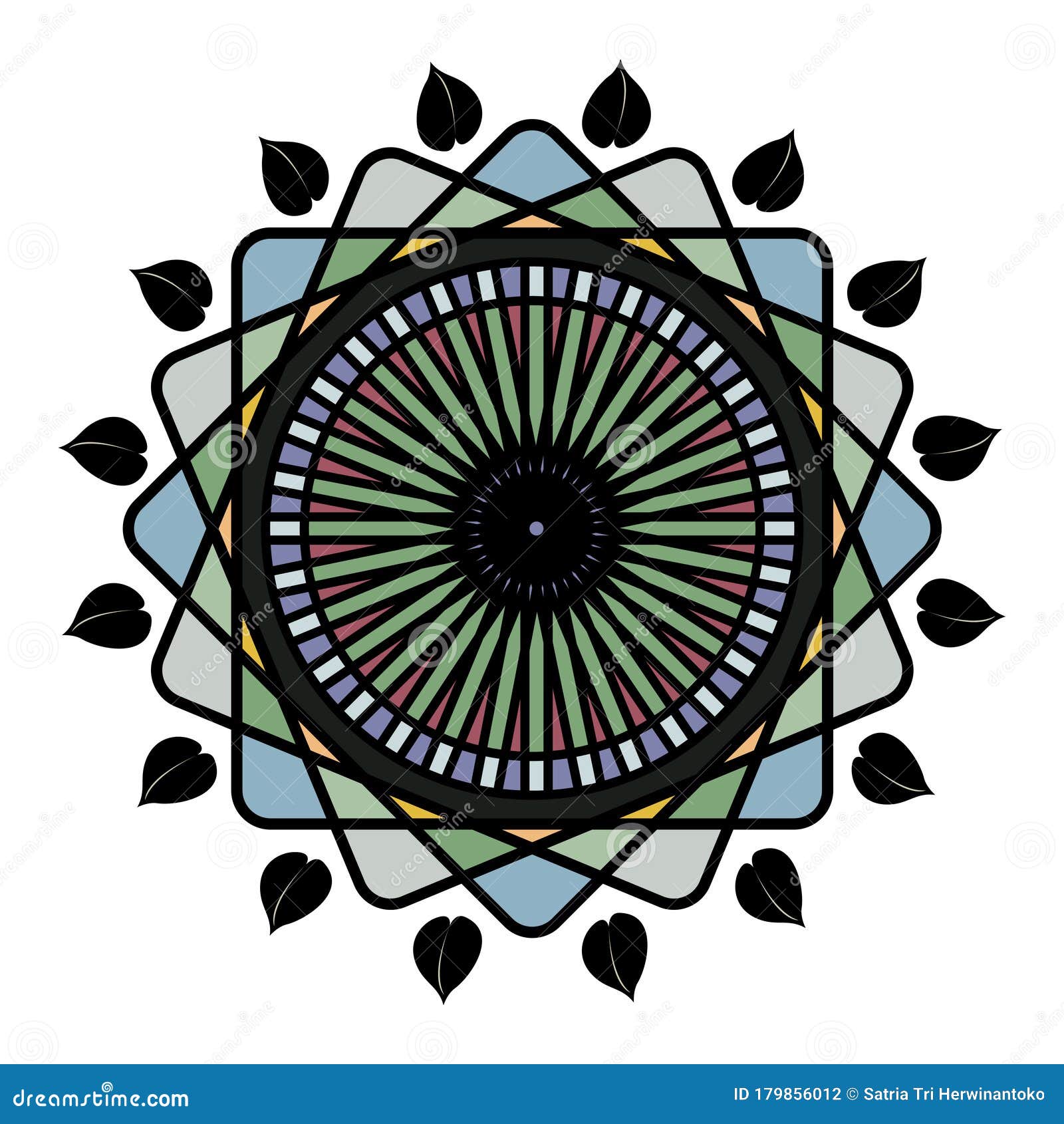 Simple Mandala Art With Leaf, Dots, Square, Strips And Sost Coloring ...