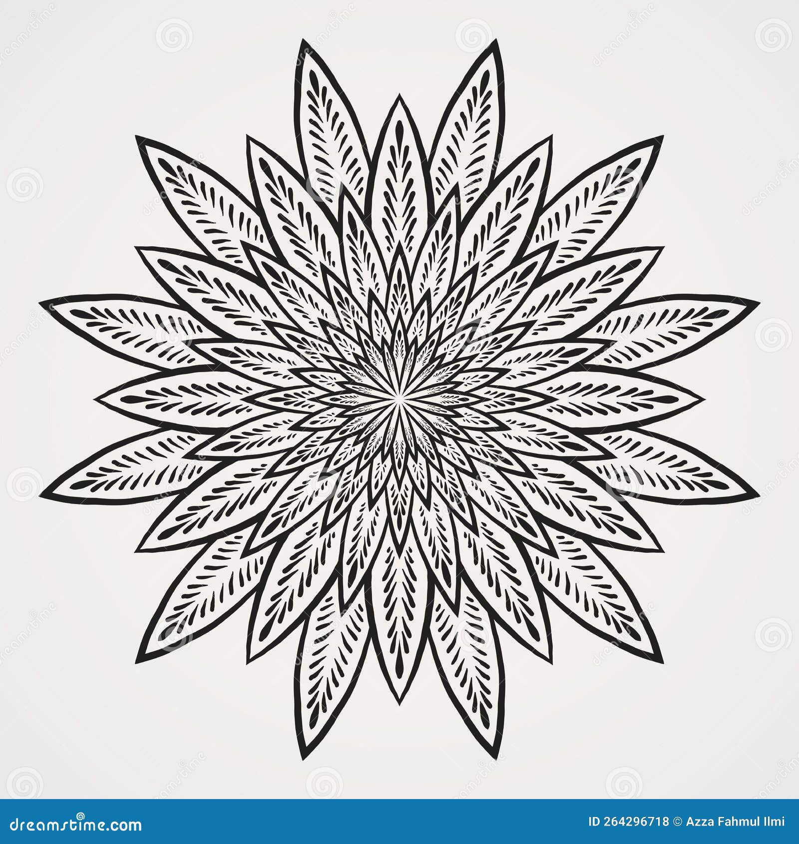 Simple Mandalas with Flower Shapes with Spotted Leaf Ornaments, Perfect ...