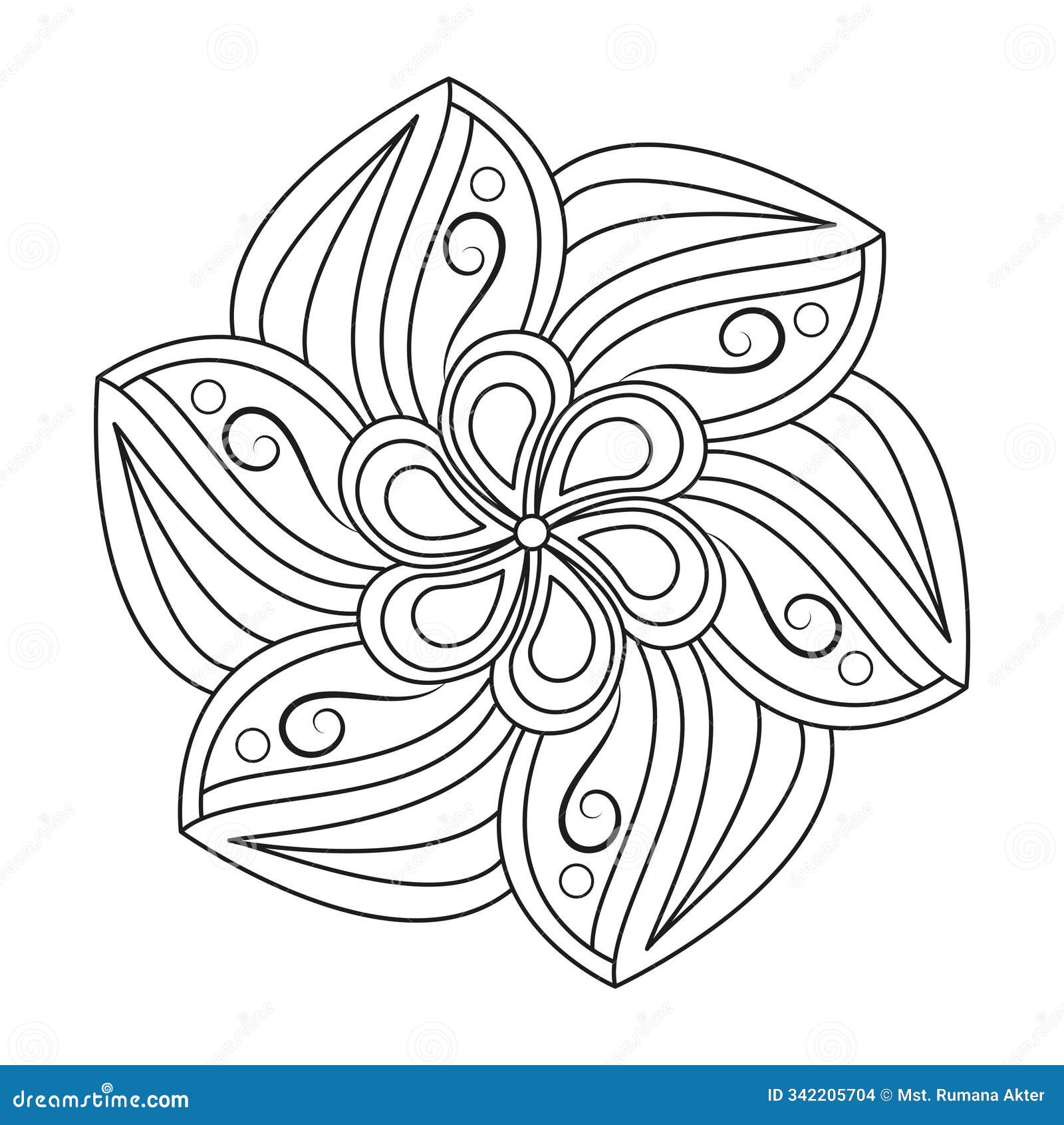 Simple Mandala Pattern or Simple Floral Ideas for Coloring Book Page ...