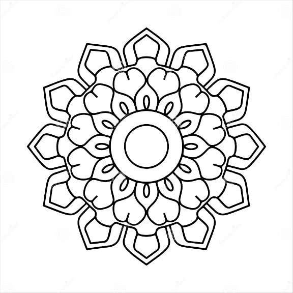 Simple Mandala Pattern Stunning Hand-drawn Dector Design for Relaxing ...