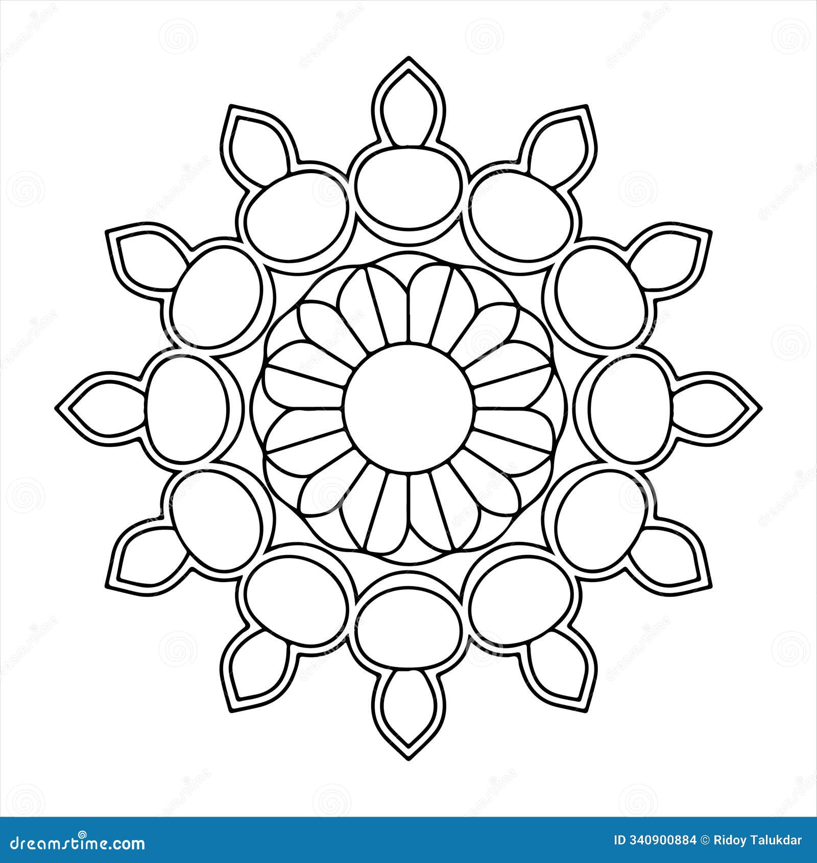 Simple Mandala Pattern Stunning Hand-drawn Dector Design for Relaxing ...