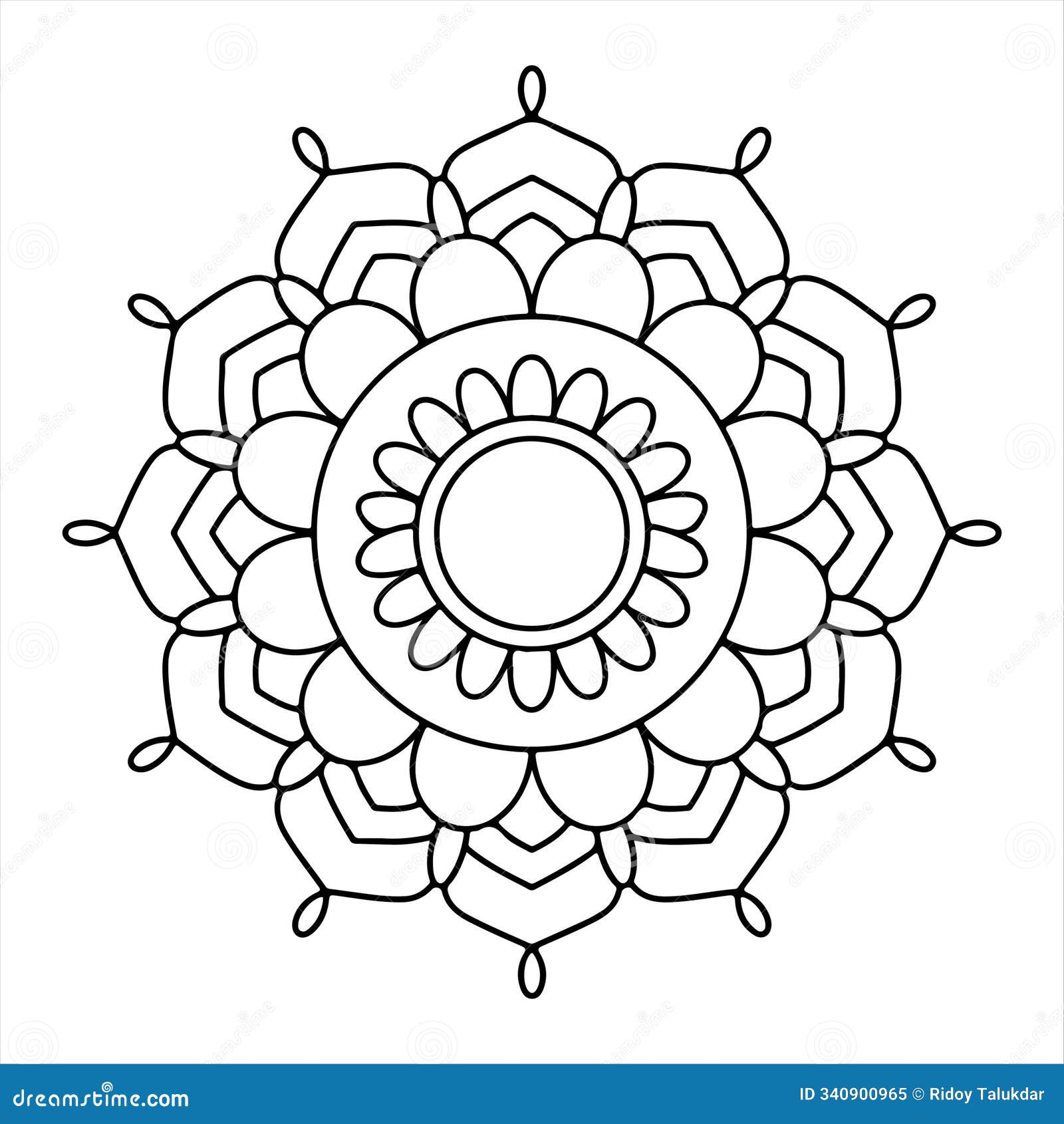 Simple Mandala Pattern Stunning Hand-drawn Dector Design for Relaxing ...