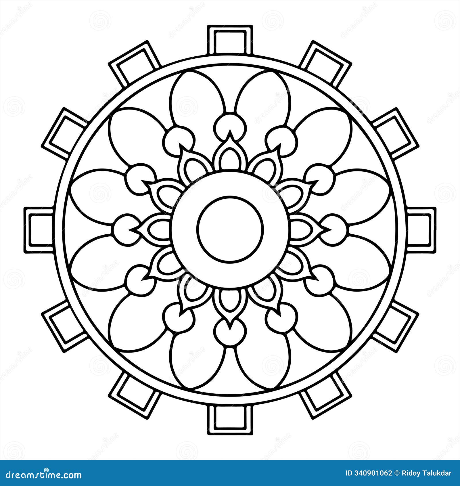 Simple Mandala Pattern Stunning Hand-drawn Dector Design for Relaxing ...