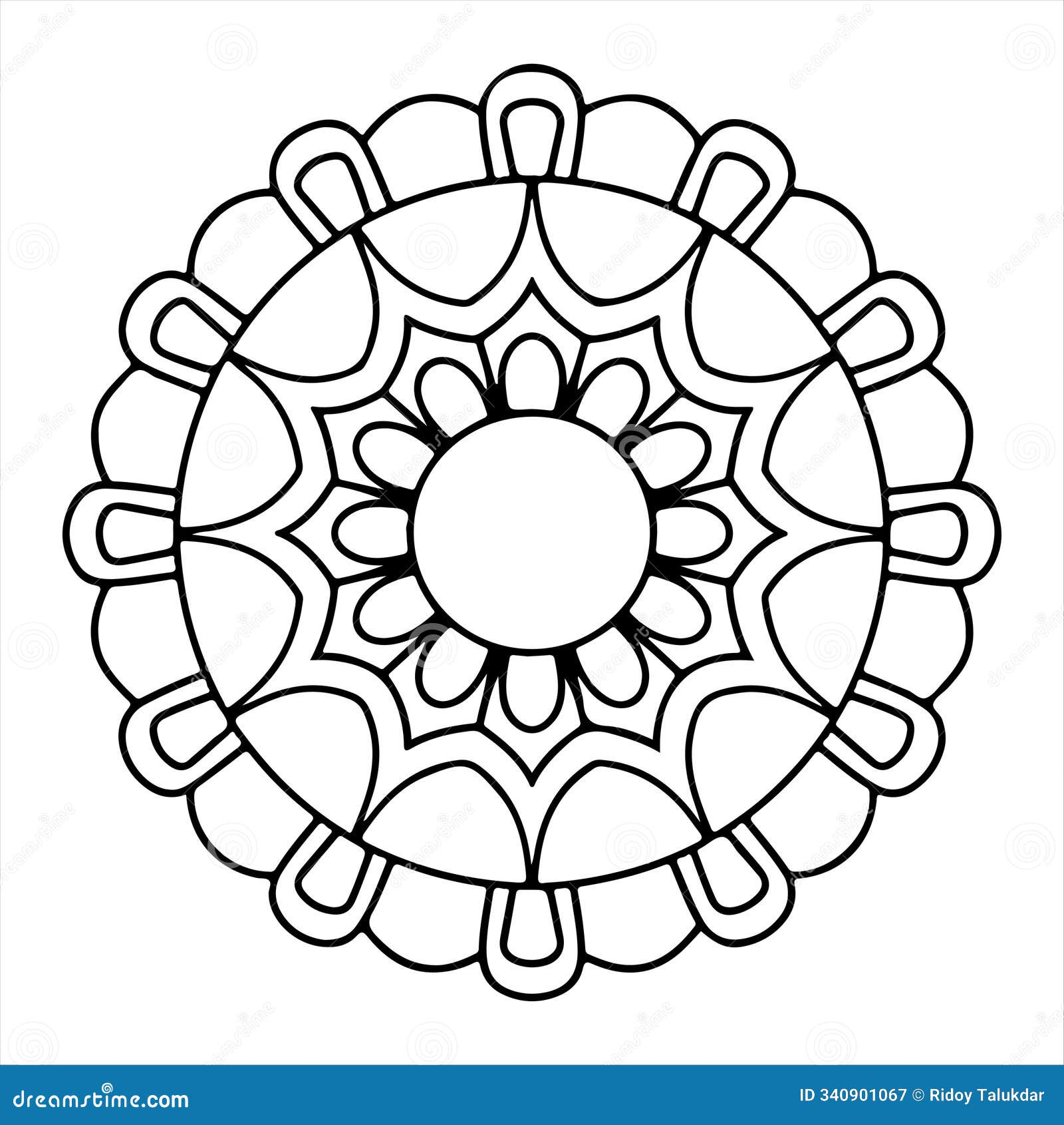 Simple Mandala Pattern Stunning Hand-drawn Dector Design for Relaxing ...