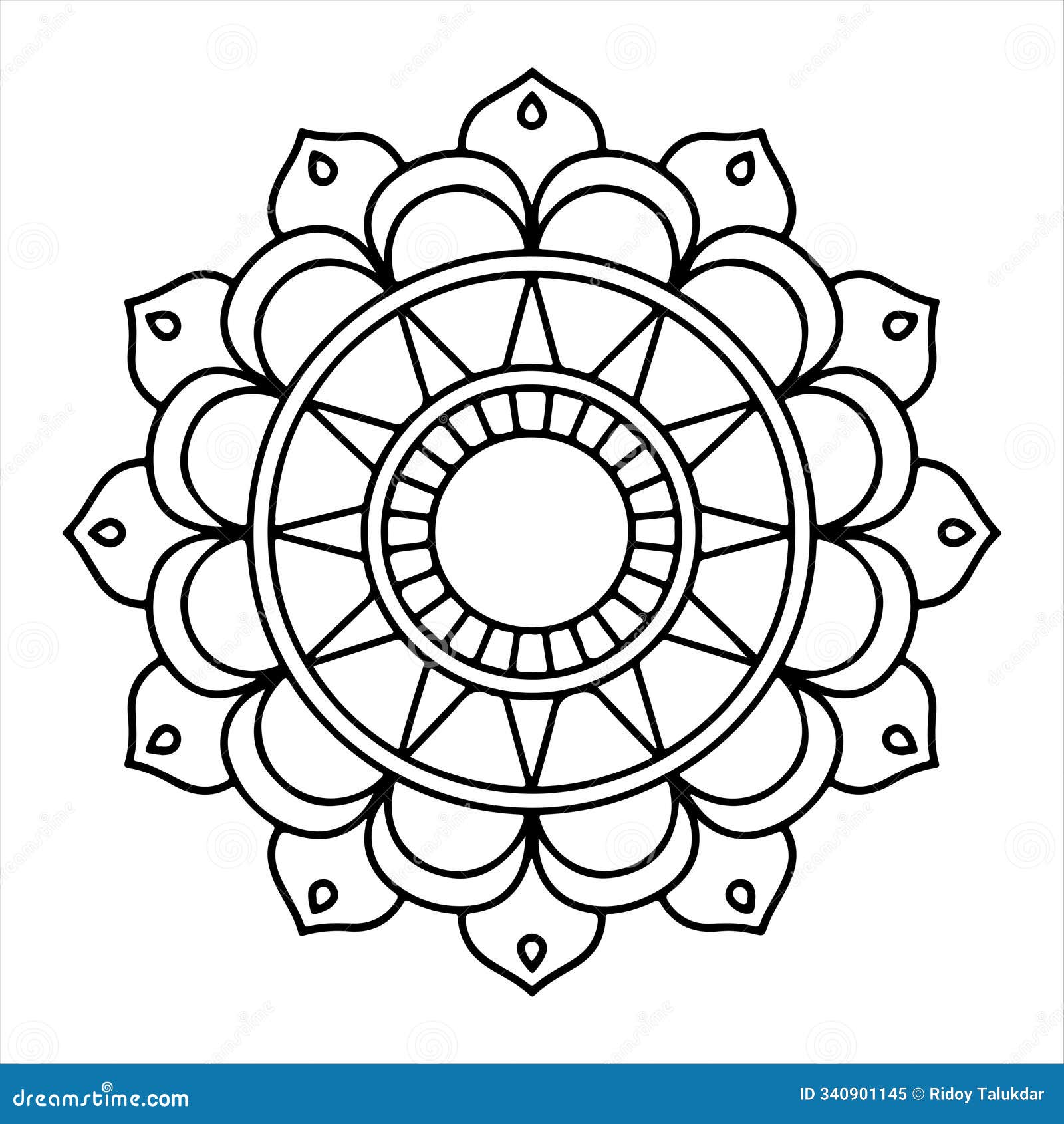 Simple Mandala Pattern Stunning Hand-drawn Dector Design for Relaxing ...