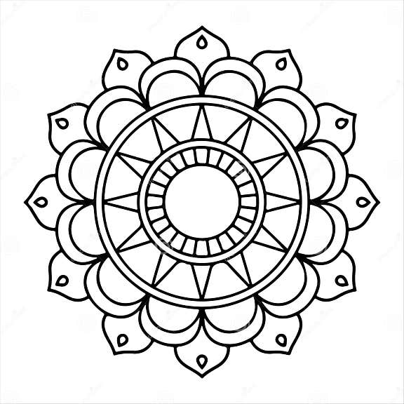 Simple Mandala Pattern Stunning Hand-drawn Dector Design for Relaxing ...