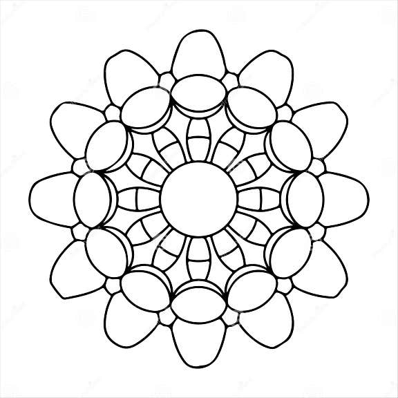 Simple Mandala Pattern Stunning Hand-drawn Dector Design for Relaxing ...