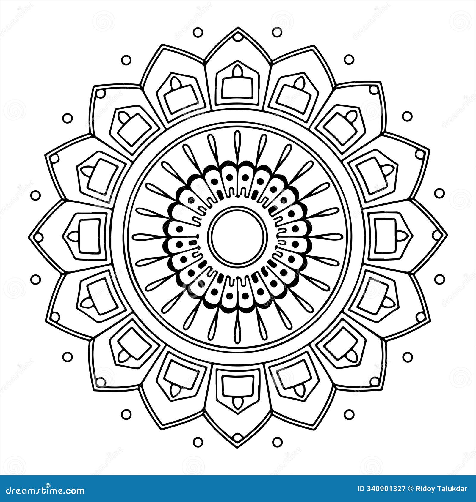 Simple Mandala Pattern Stunning Hand-drawn Dector Design for Relaxing ...