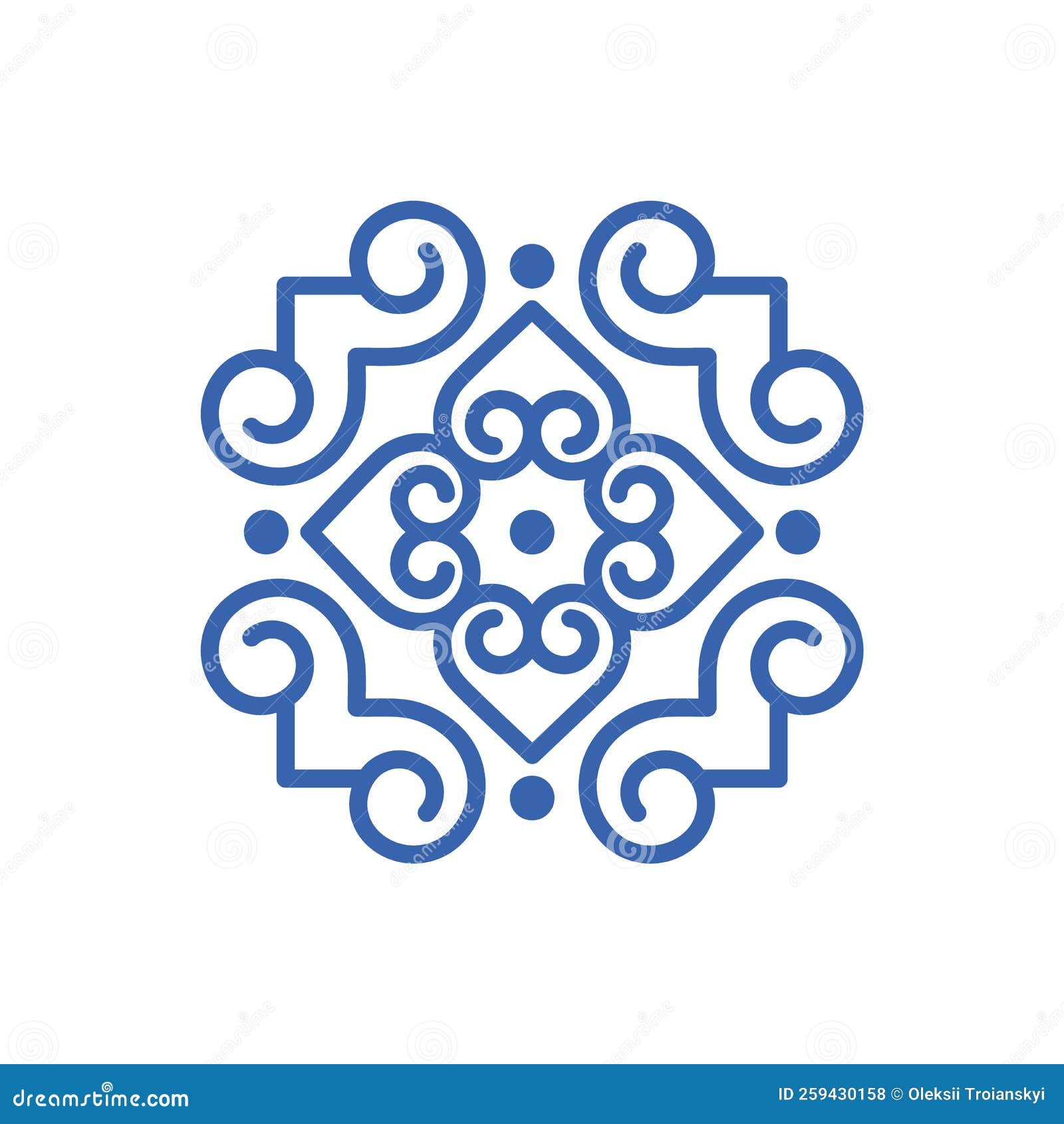 Simple Mandala Shape for Coloring. Vector Outline Mandala Stock Vector ...