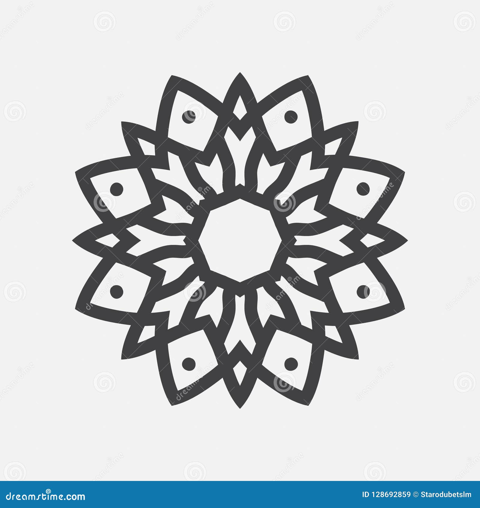 Simple Mandala Shape. Logo. Stock Vector - Illustration of seamless ...