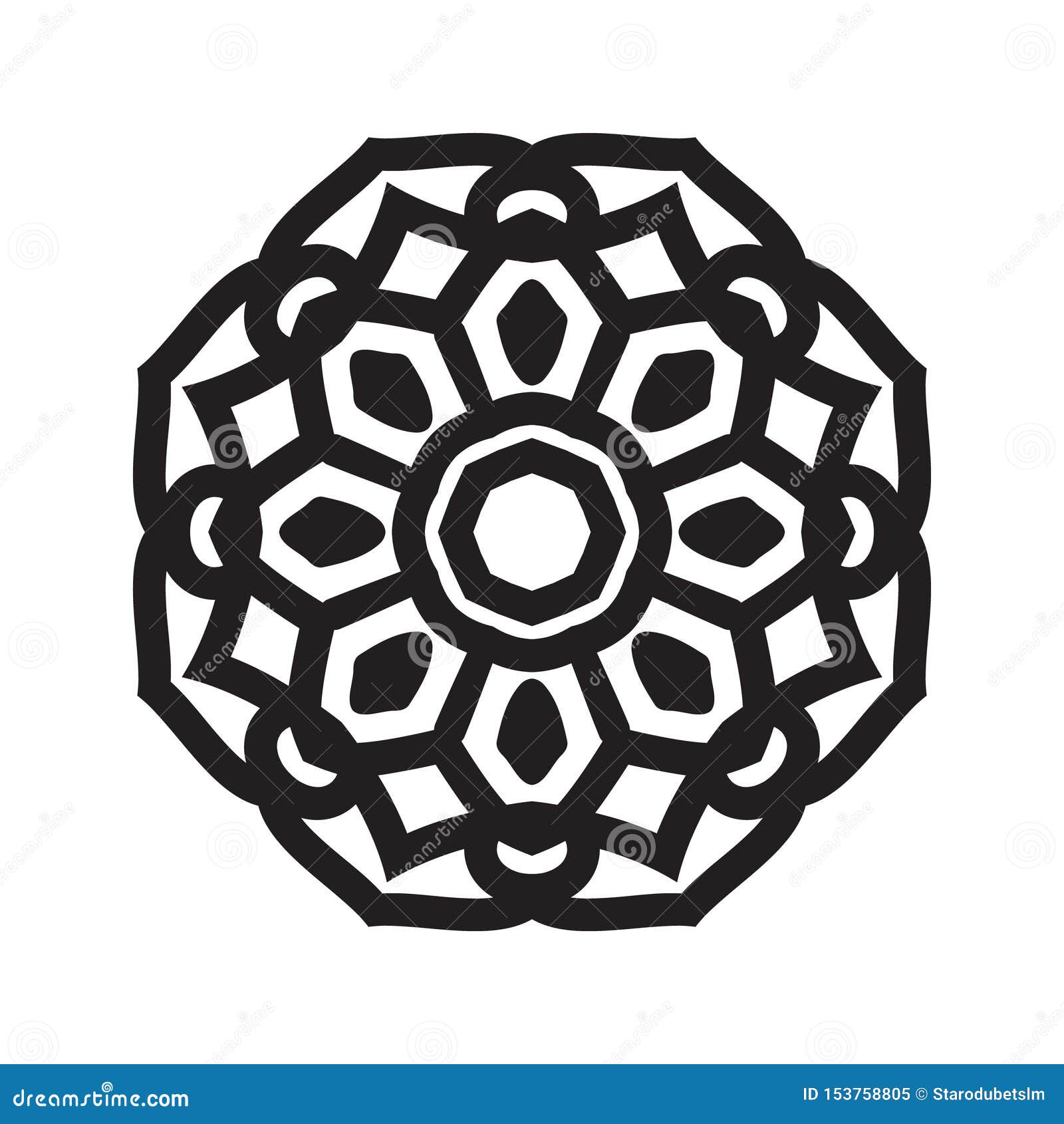 Simple Mandala Shape. Logo. Stock Vector - Illustration of meditation ...