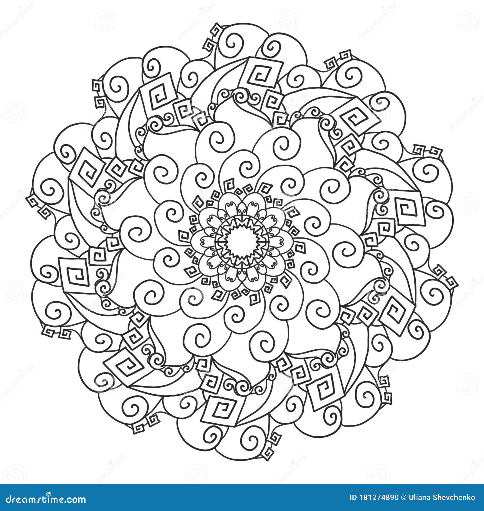 Simple Mandala on a White Background. Stock Illustration - Illustration ...