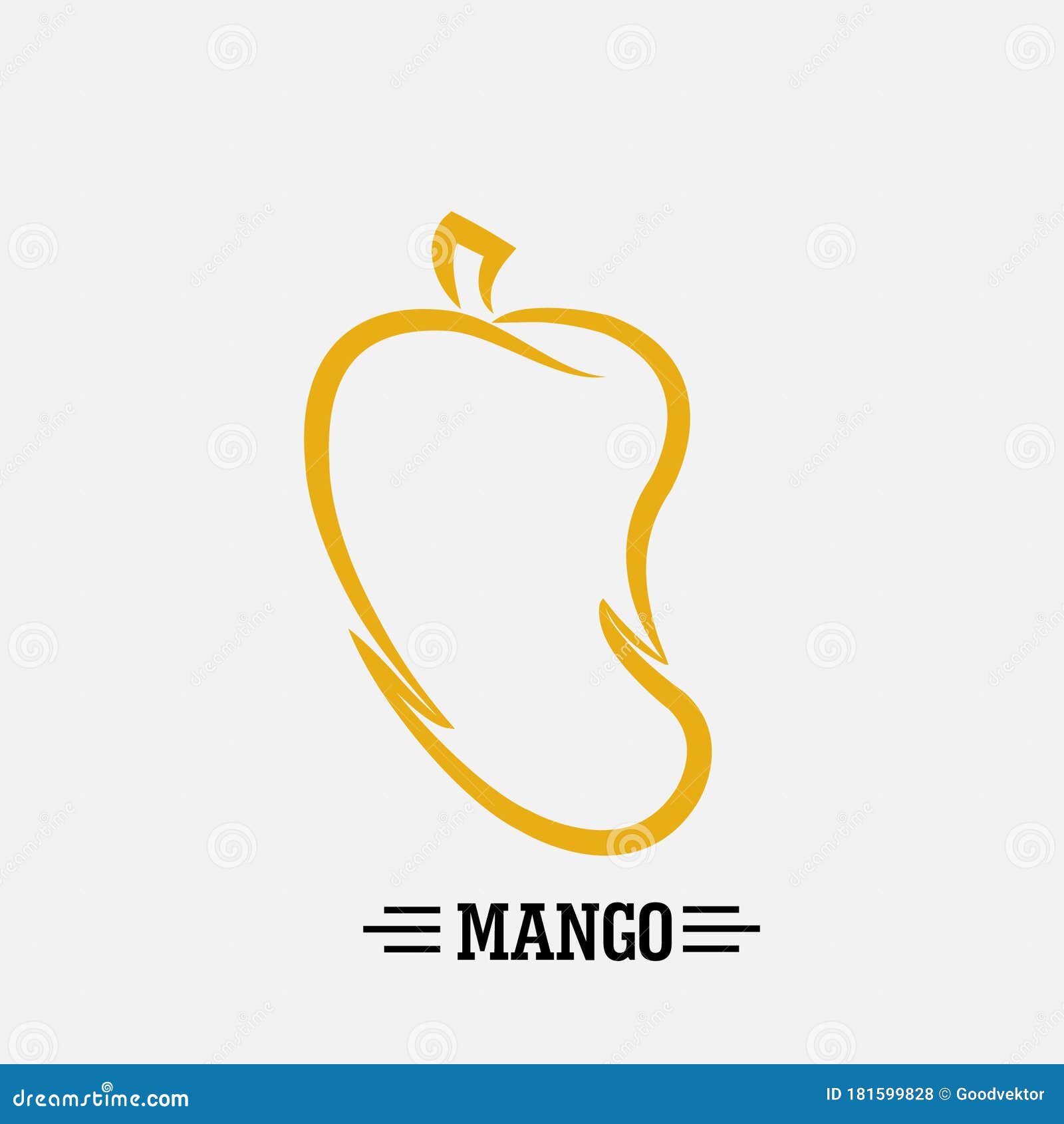 Simple Mango Logo. Fresh Ice Juice Fruit Stock Vector - Illustration of ...