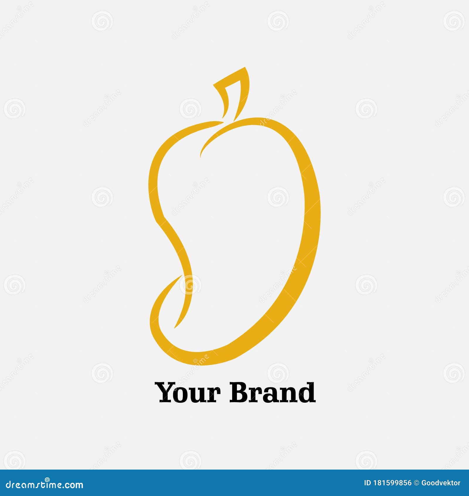 Simple Mango Logo. Fresh Ice Juice Fruit Stock Vector - Illustration of ...