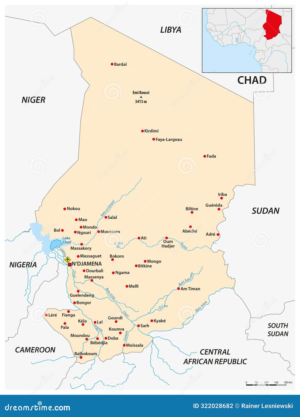 Chad Map Cartoon Vector | CartoonDealer.com #36088841