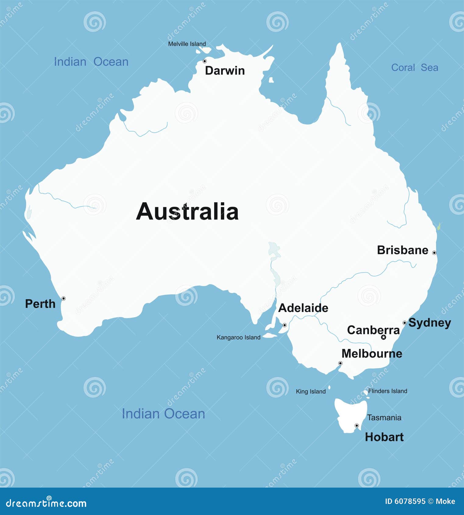 Simple map of Australia stock illustration. Illustration of simple ...
