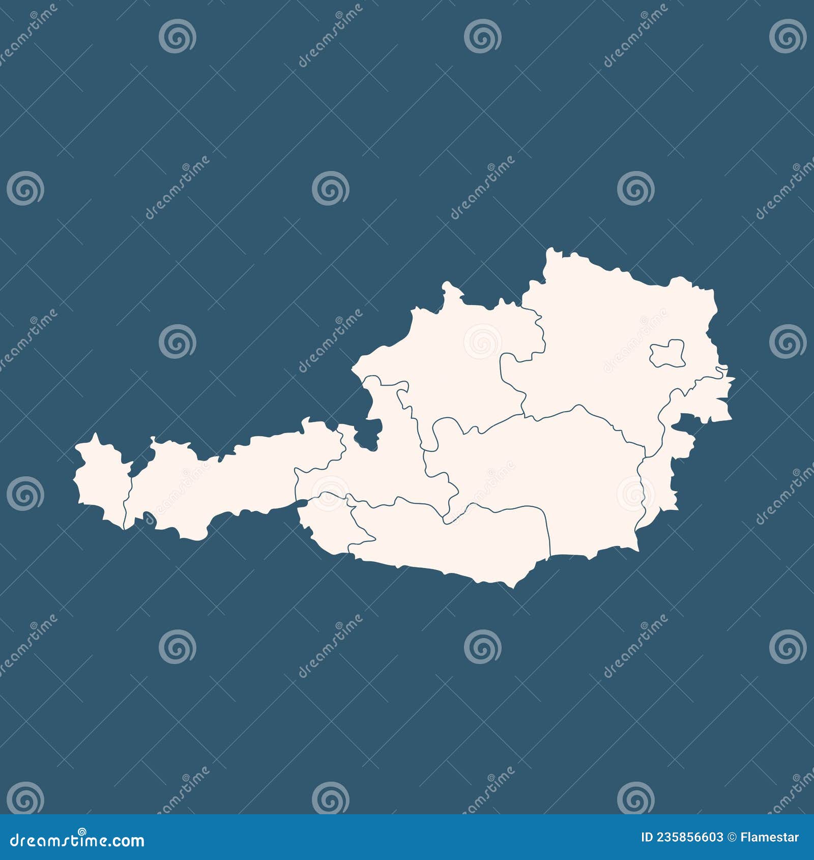 Simple Map of Austria Drawing. Mercator Projection Stock Illustration ...