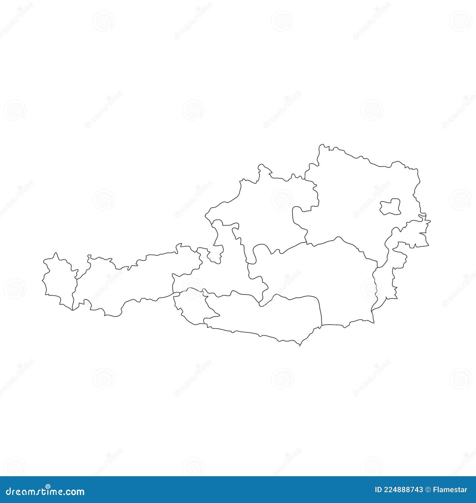 Simple Map of Austria Vector Drawing. Isolated Outline. Stock Vector ...
