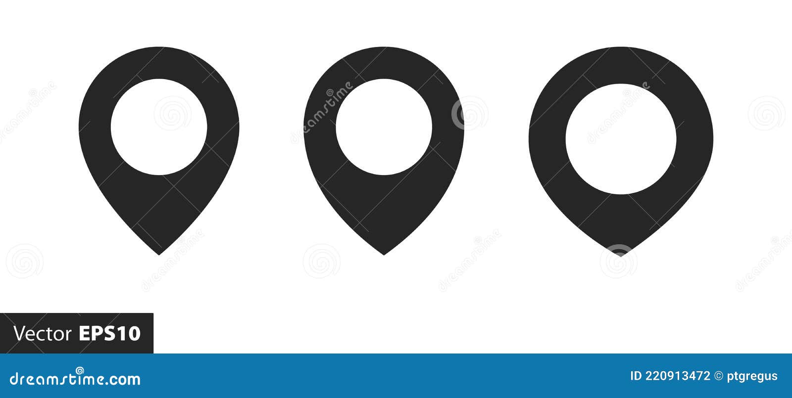 Simple Map Pin Collection. GPS, Location Pin Sign Stock Vector ...