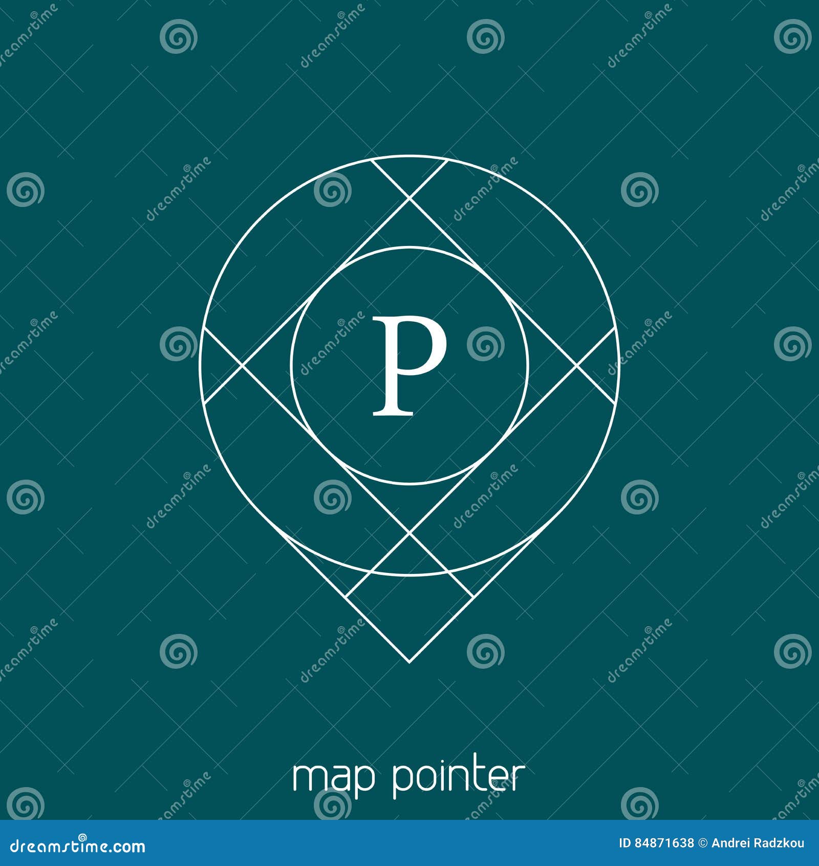Simple Map Pointer with Letter P Stock Vector - Illustration of ...