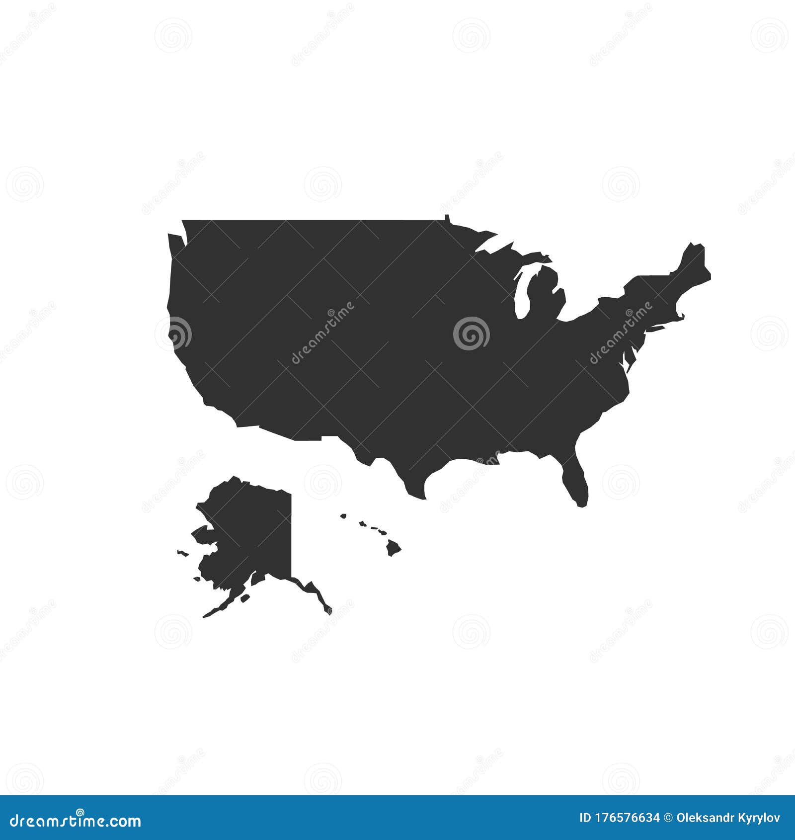 Simple Map of the Usa. Stock Vector Illustration Isolated on White ...