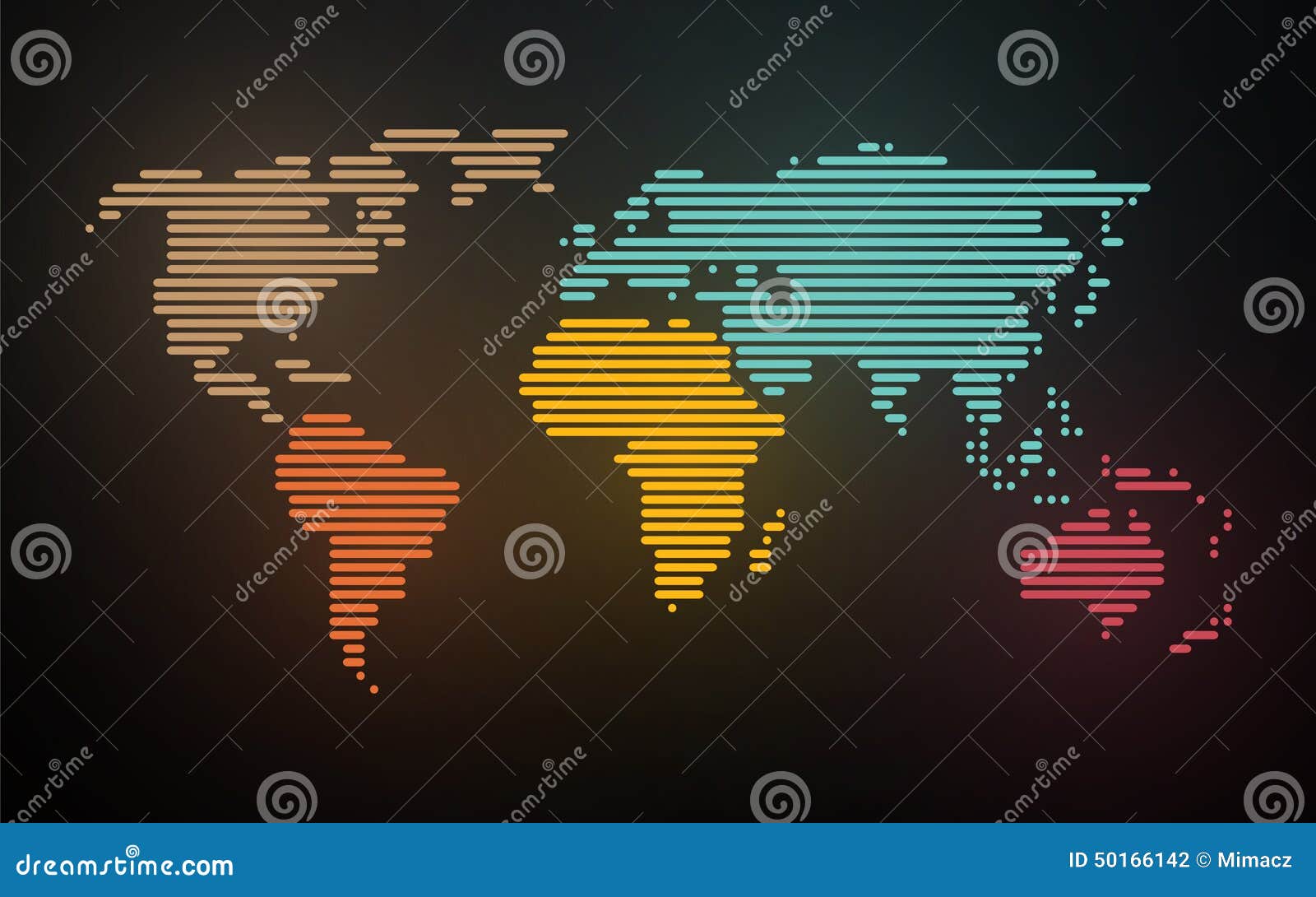 Simple Map of the World Created Lines Stock Vector - Illustration of ...