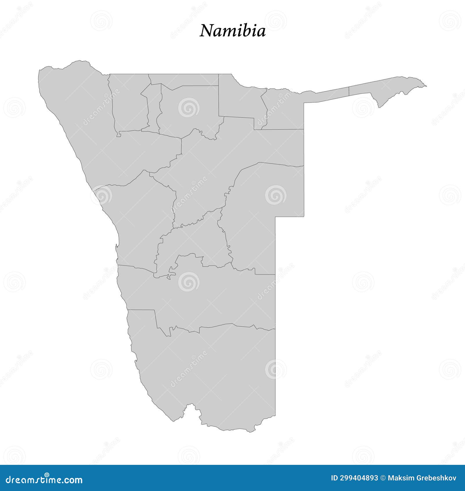 Simple Mapa Plano De Namibia Con Fronteras Ilustración del Vector ...
