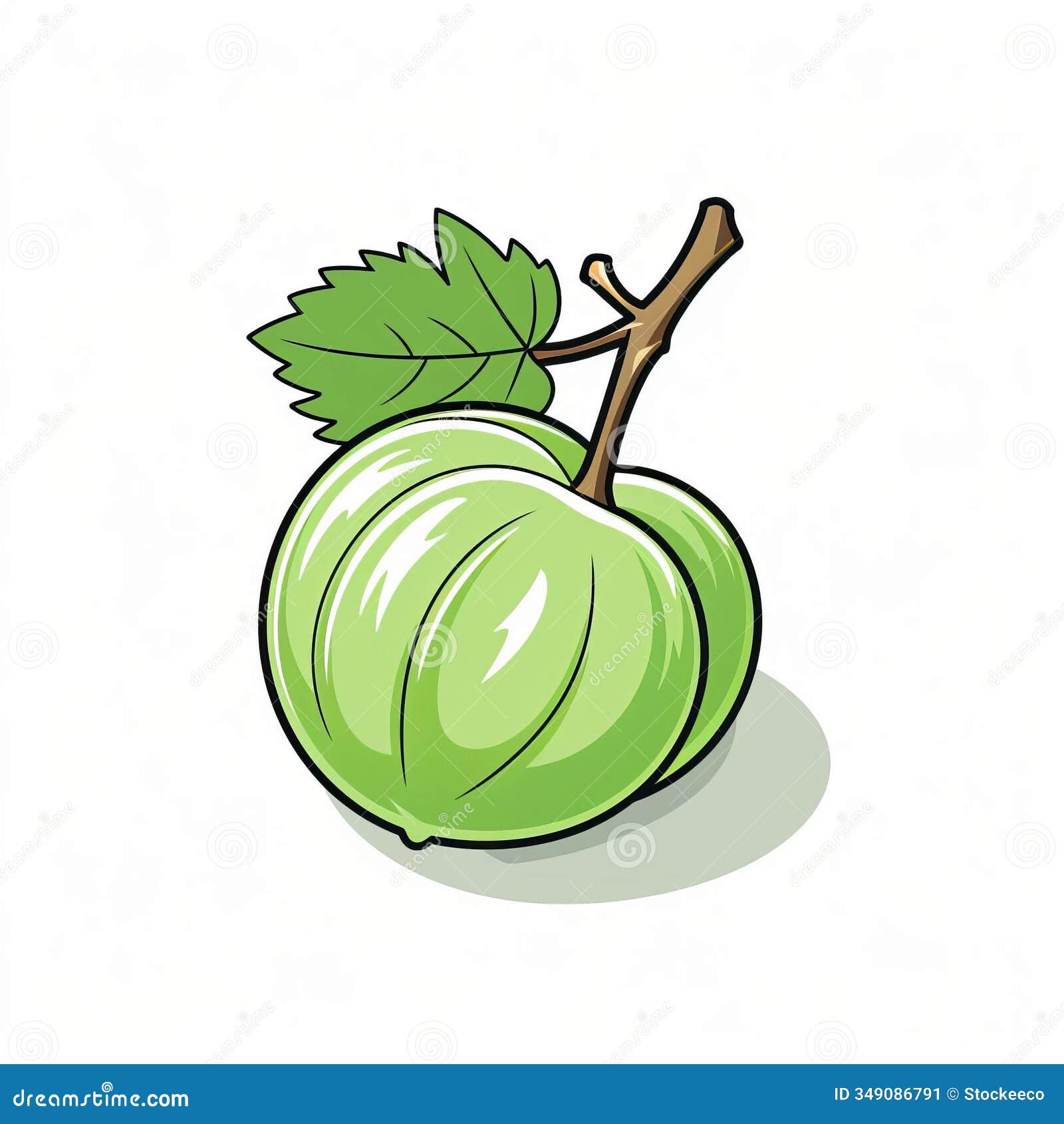 Simple Marker Drawing of a Gooseberry Fruit Vector Design Stock ...