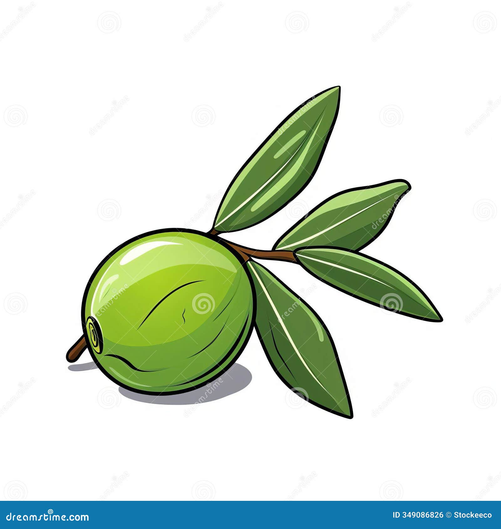 Simple Marker Drawing of an Olive, Flat 2d Vector Illustration Stock ...