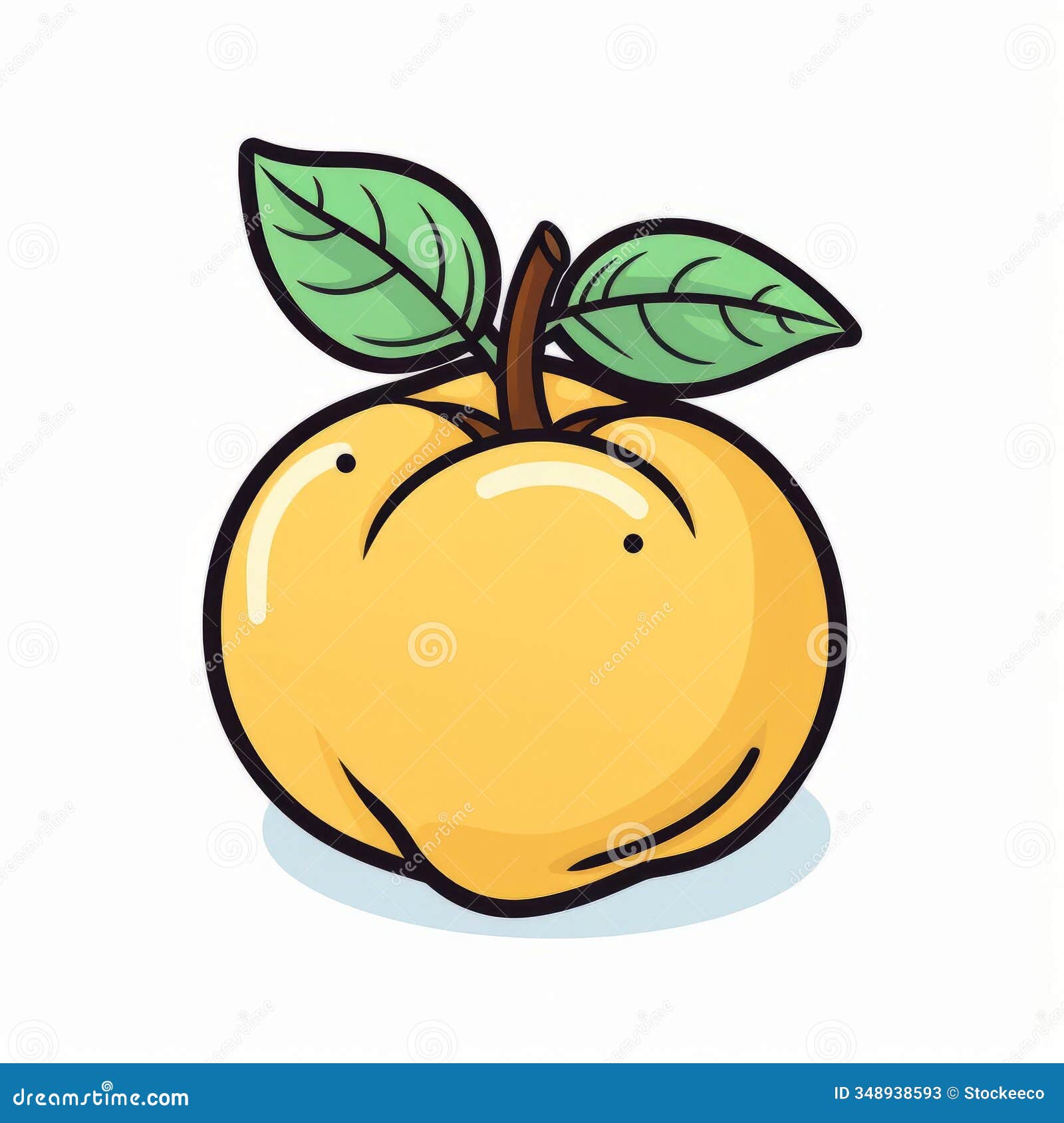 Simple Marker Drawing of a Quince Fruit in Vector Format Stock ...