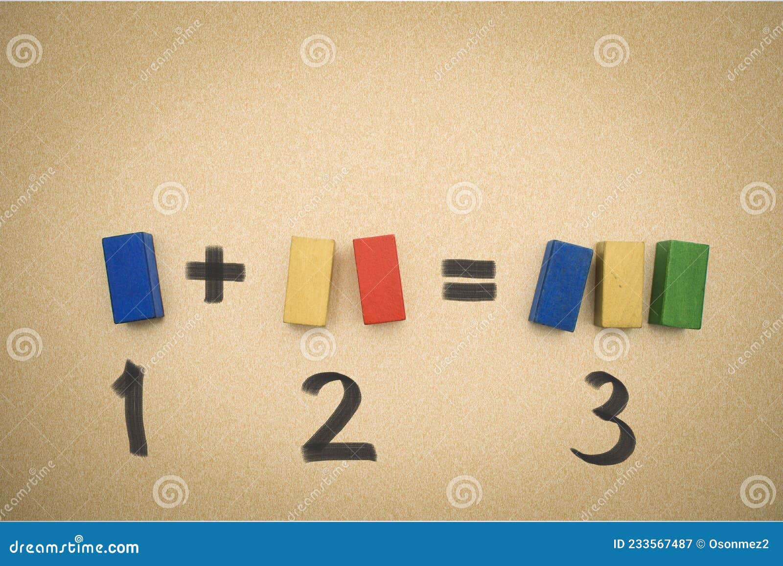 Simple Math Addition on Aged Paper for Kids Stock Image - Image of ...