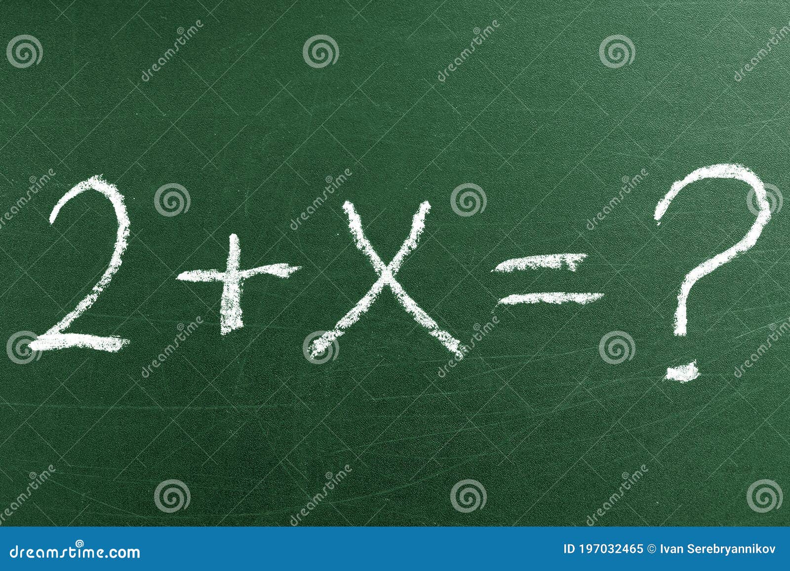 Simple Math Equation on the Green Chalkboard in Elementary School Stock ...