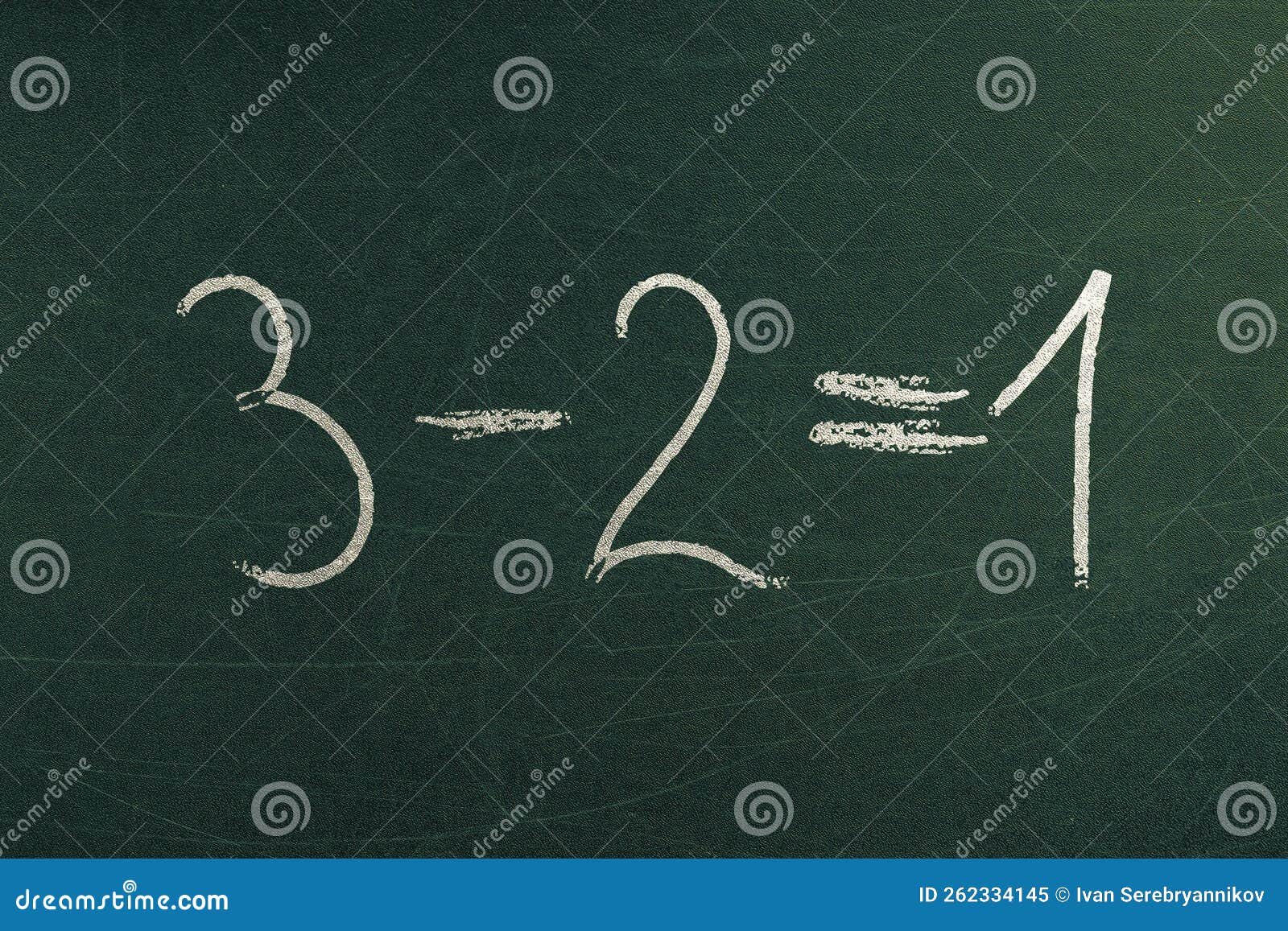 Simple Math Equation 3 Minus 2 Equals 1 Stock Image - Image of algebra ...