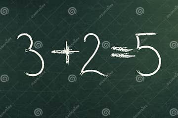 Simple Math Equation 3 Plus 2 Equals 5 Stock Photo - Image of formula ...