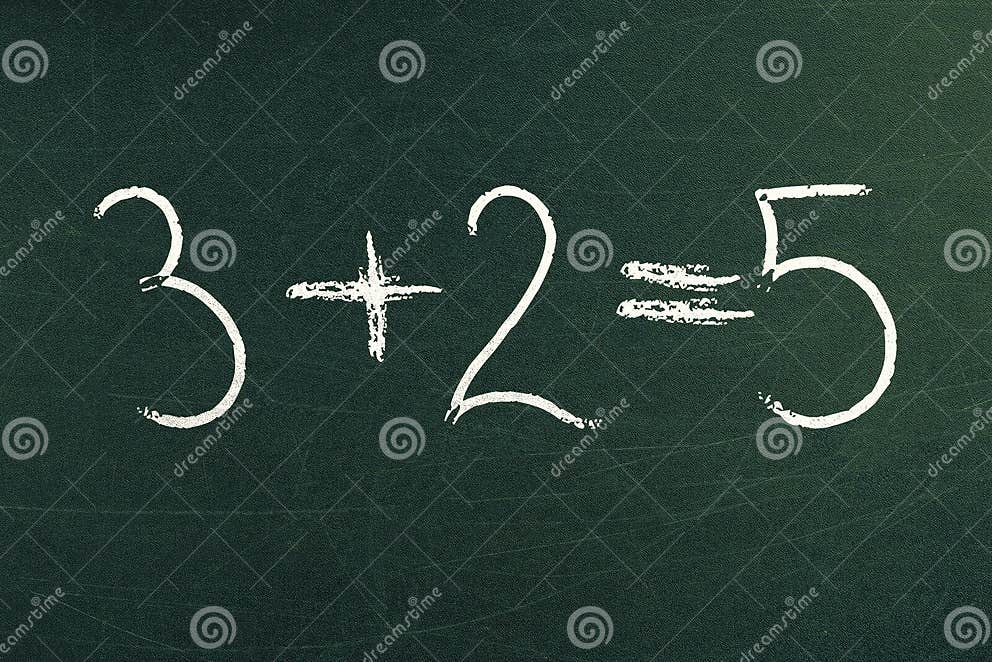 Simple Math Equation 3 Plus 2 Equals 5 Stock Photo - Image of formula ...