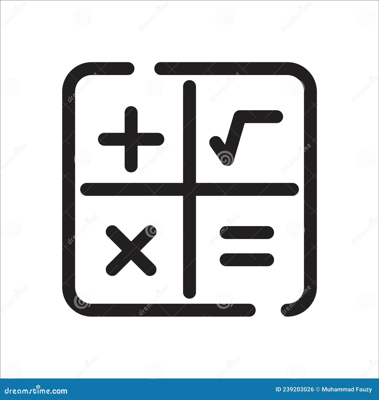 Simple Math Lesson Icon with a Linear Style and Black Color Stock ...