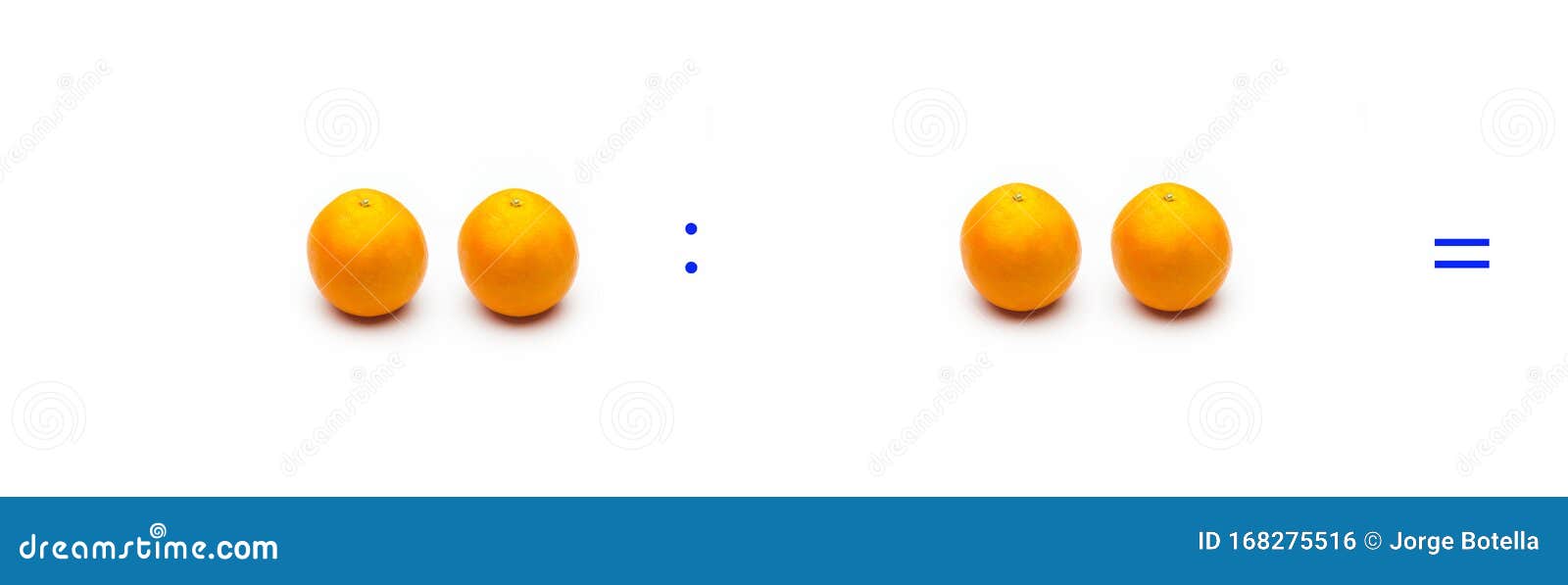 Division, Simple Mathematical Operation; Division between Oranges Stock ...