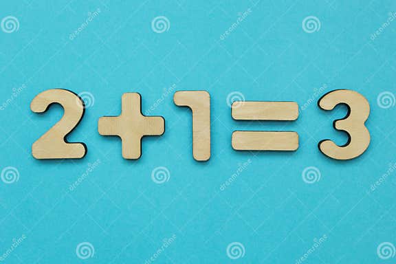 A Simple Mathematical Example for Children on a Blue Background Stock ...
